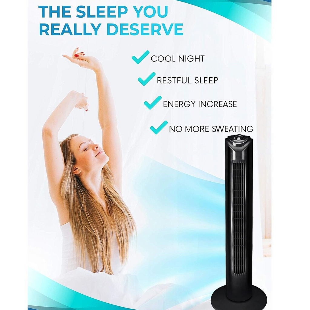 Celsius 81cm Electric Air Cooling Tower Fan Oscillation w/ Timer 3-Spe ...