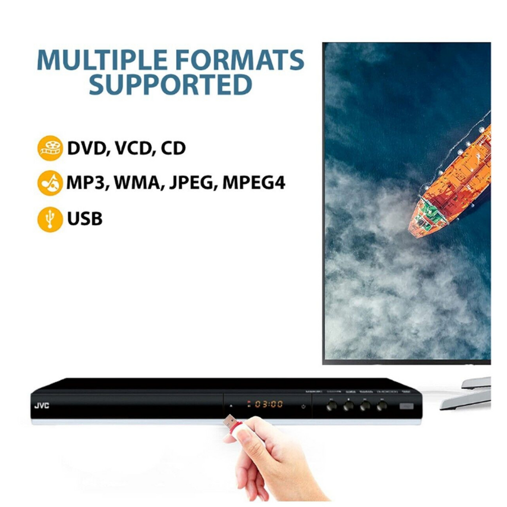 New JVC HDMI Digital DVD Player 1080p Full HD Multi TV System Remote C ...