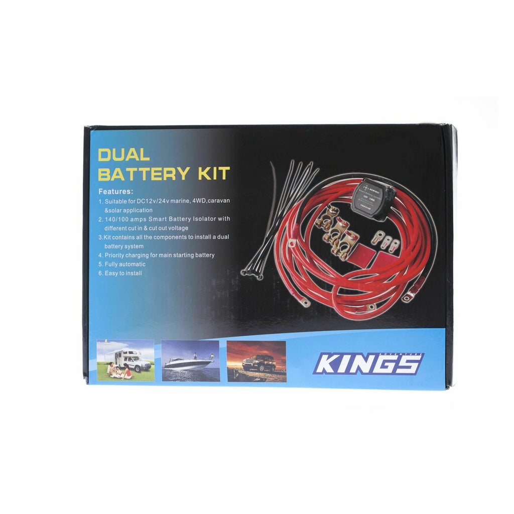 Dual Battery System Kit 12V 140A Smart Isolator 4WD Heavy Duty Cable C ...